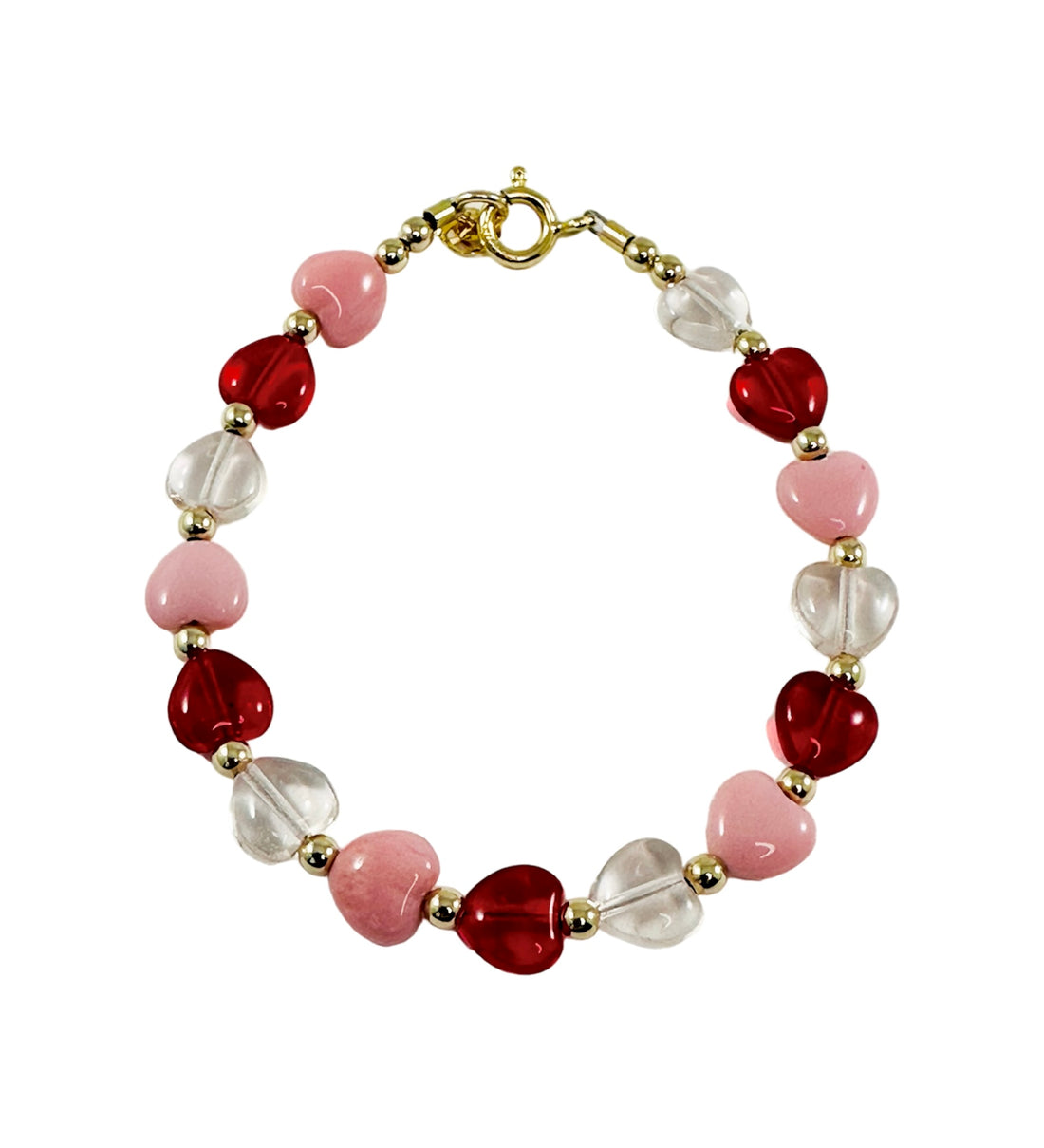 Little Girl Valentine's Day Bracelet, Pink Red Valentine's Day Heart B ...